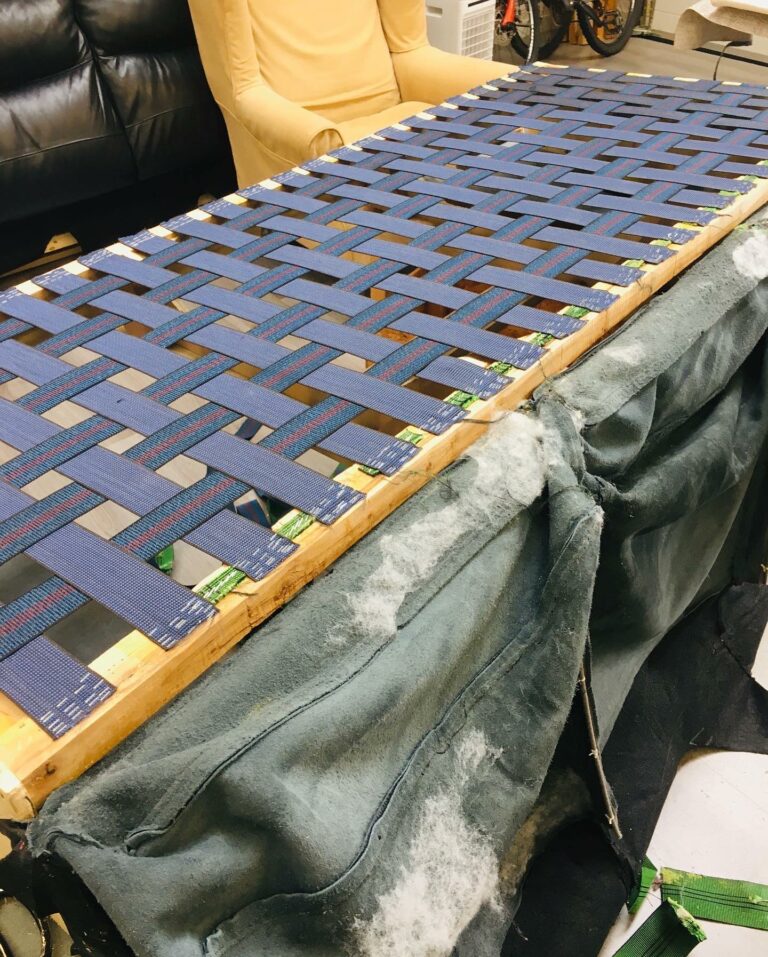 Leather Sofa Repadding With New Foam Cushions